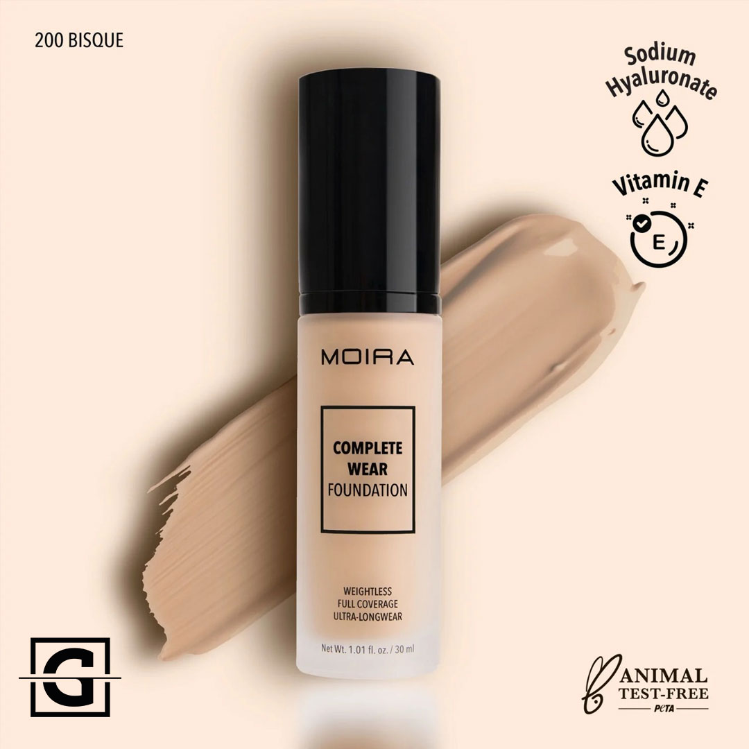 MOIRA BASE DE MAQUILLAJE COMPLETE WEAR 200 BISQUE | Glamora Mx