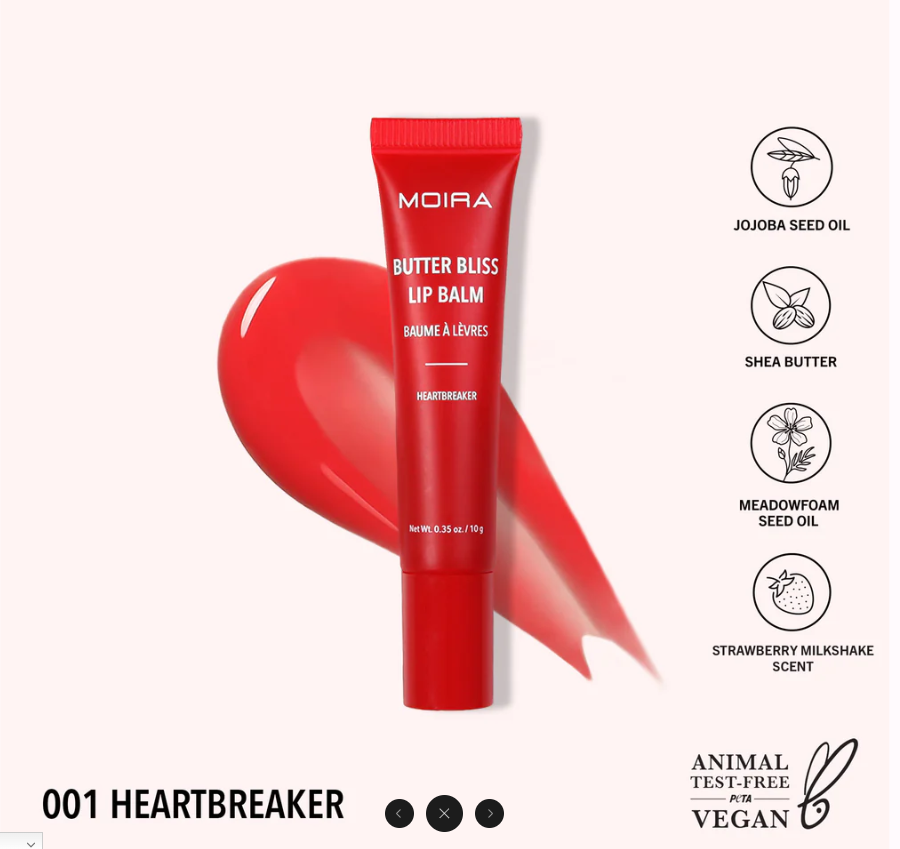 MOIRA BALSAMO LABIAL BUTTER BLISS 001 HEARTBREAKER | Glamora Mx